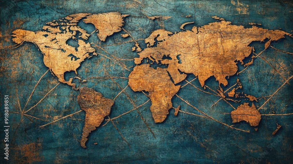 Dynamic trade routes crisscrossing a world map, symbolizing the ...