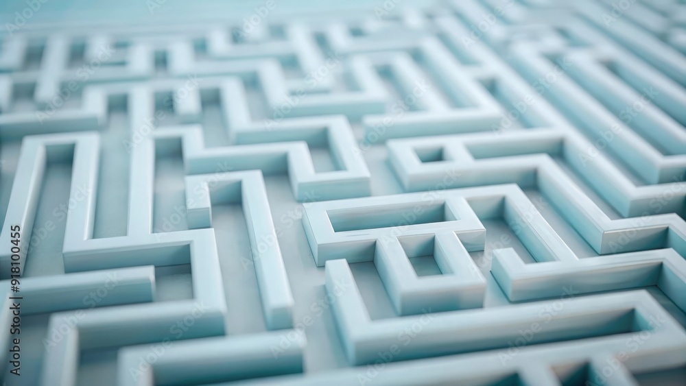 Labyrinth Maze with Arrow Sign - A labyrinth maze with a prominent ...