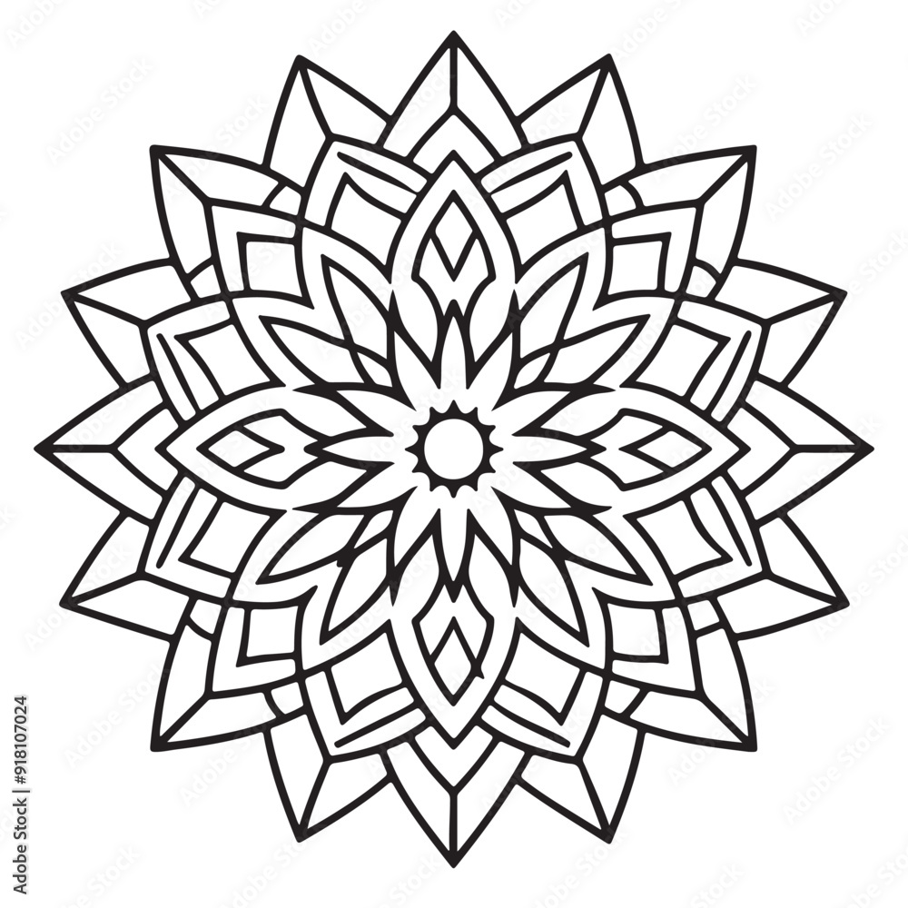 abstract wild Mandela design pg, adult anti-stress coloring page in ...