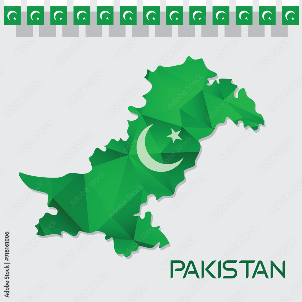 Pakistan Map - World Map International vector template, low polygon ...