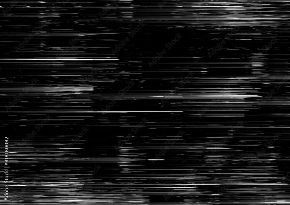 Glitch scan lines screen display in black and white Stock Illustration ...