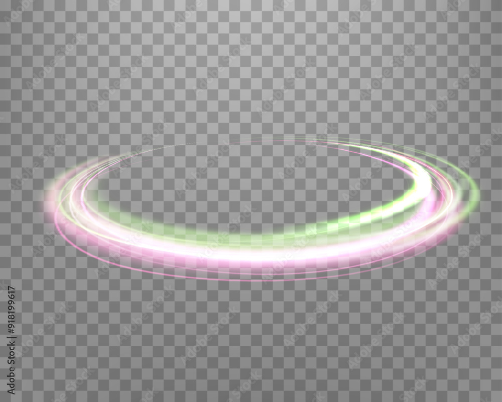 Glowing pink magic rings. Dynamic orbital flare halo ring. Neon ...