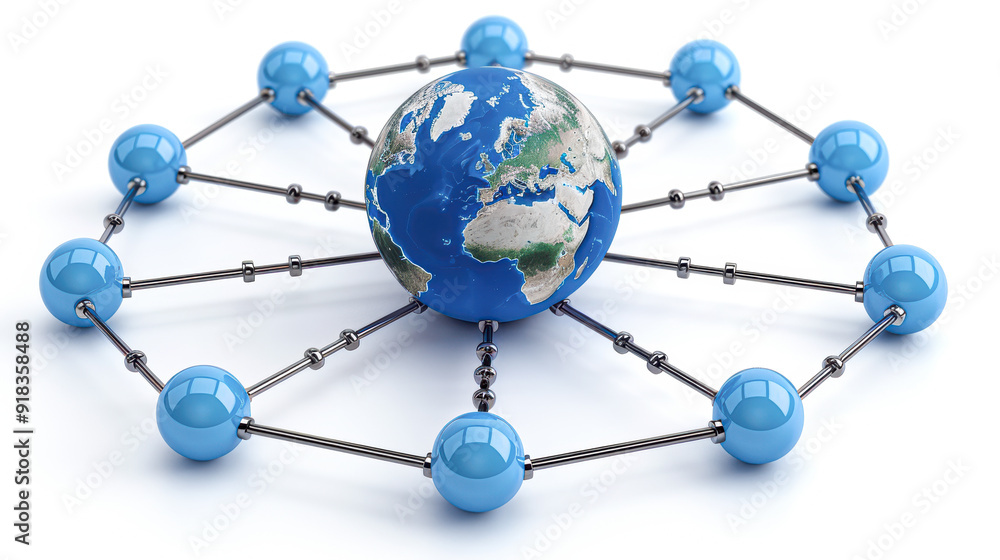 Global Social Media Networking Concept with 3D Earth Globe and ...