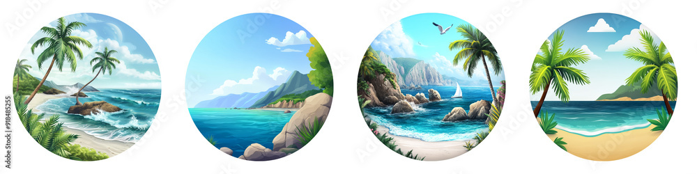 Waterfront clipart collection, symbol, logos, icons isolated on ...