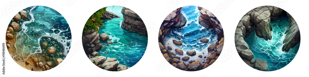 Tide Pool clipart collection, symbol, logos, icons isolated on ...