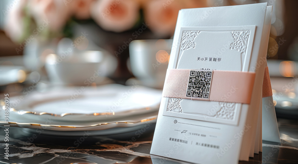 High-tech wedding invitations featuring QR codes that lead guests to a ...