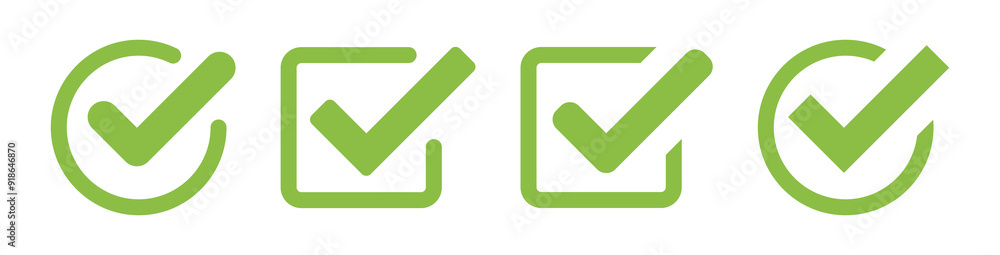 check box icon with correct, accept checkmark icons green tick box ...