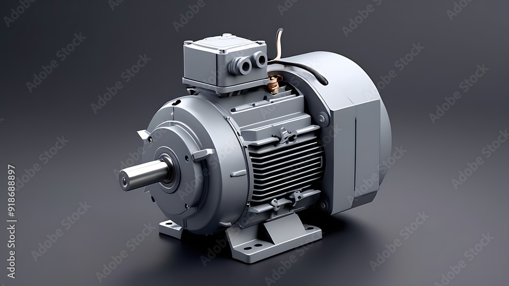 Blue electric motor with a silver end cap and shaft. Ideal for ...