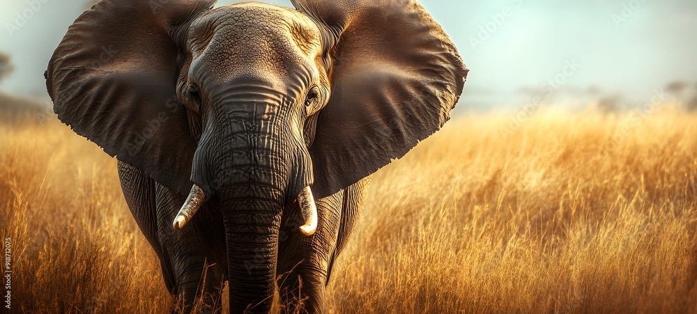 12. A close-up of a majestic elephant with its wrinkled skin and large ...