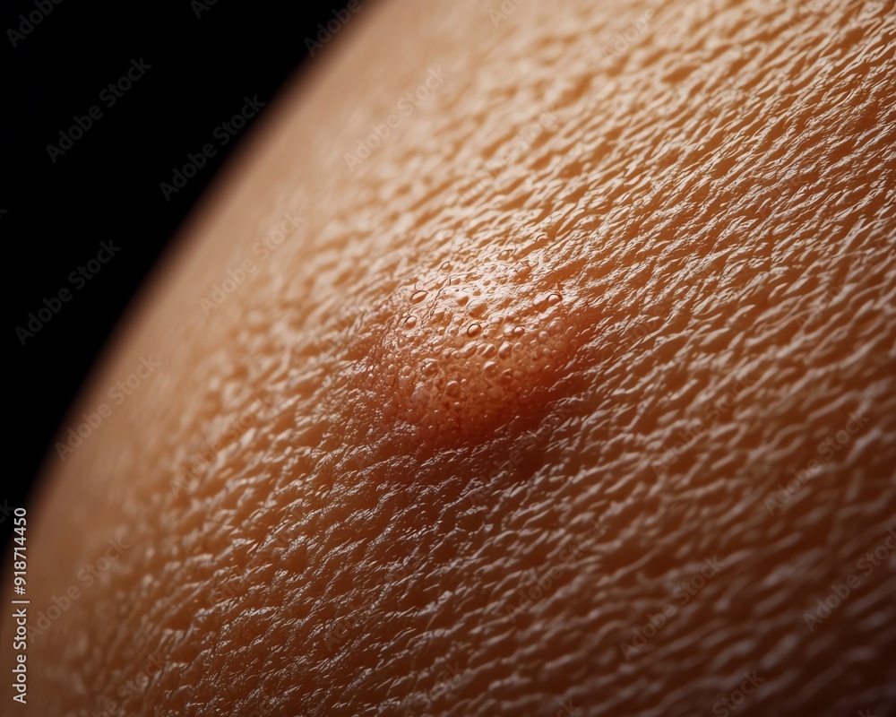 Closeup of a pimple with visible inflammation and surrounding skin ...