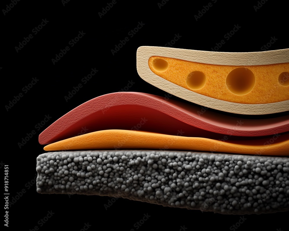 Detailed View Of The Subcutaneous Layer With Fat Cells And Connective Tissue Showing The Skin S