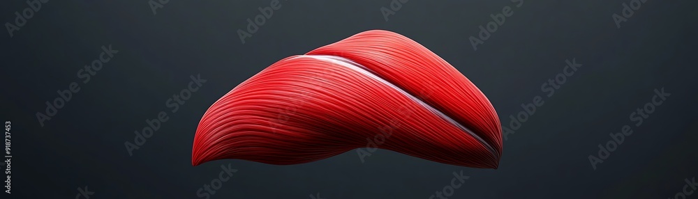 Detailed view of the serratus anterior muscle with visible fibers ...