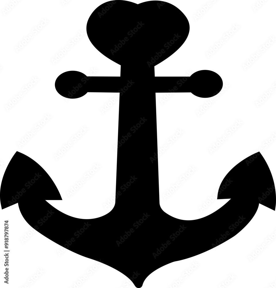 Anchors icons Anchor in sea. Nautical symbol. Simple anchor collection flat style Ship anchor or ...
