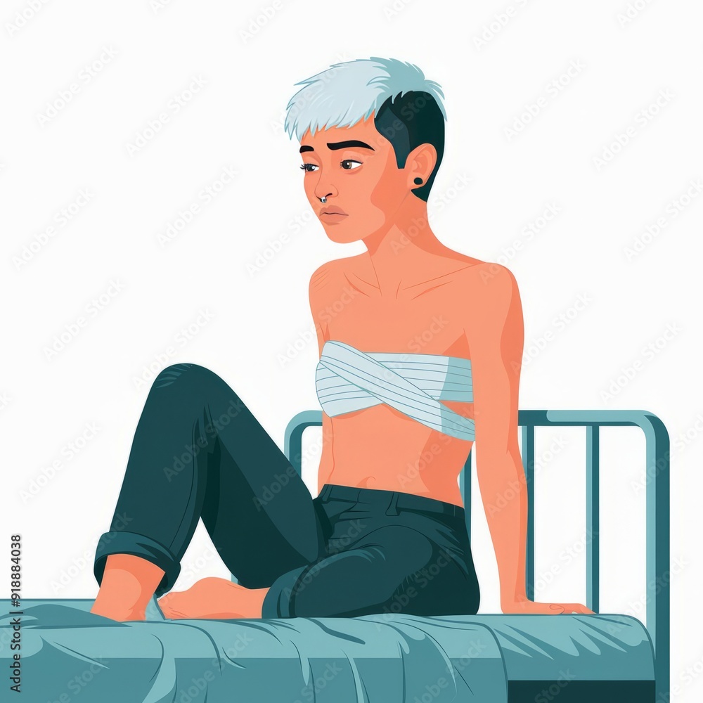 Teenage Girl Non binary Personality After Breast Removal Surgery Teenage Girl Non binary Personality After Breast Removal Surgery