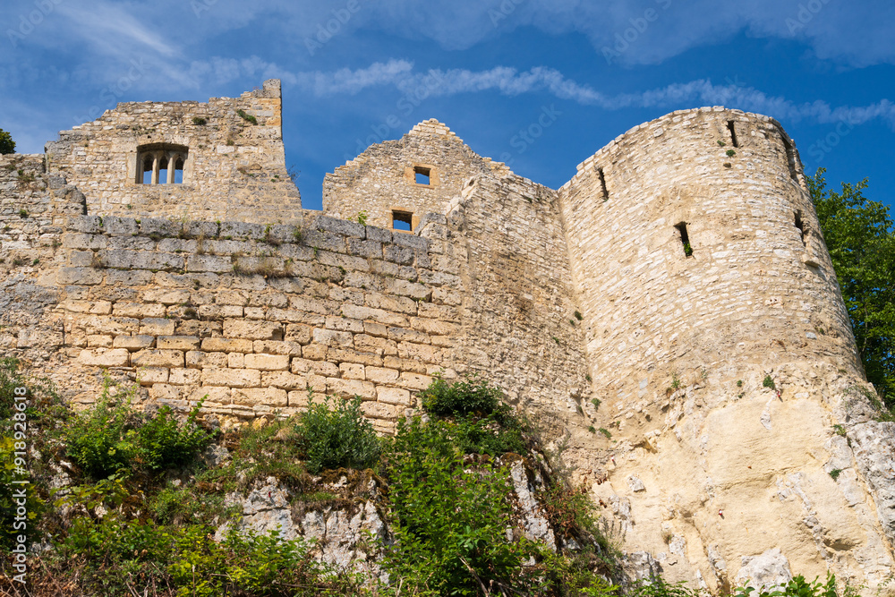 The Hilltop ruins of an 11th-century stronghold, château de Hohenurach ...