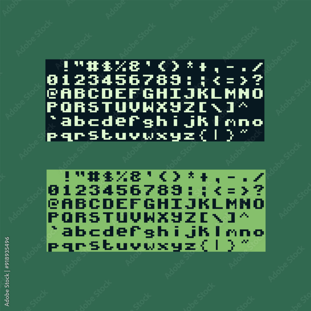 Alphabet pixel art style icon, fonts, interface, 8-bit sprite, game assets, retro 80s console ...