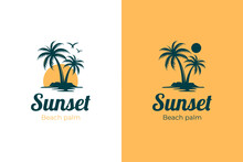 Palm Tree Sunset Logo Free Stock Photo - Public Domain Pictures
