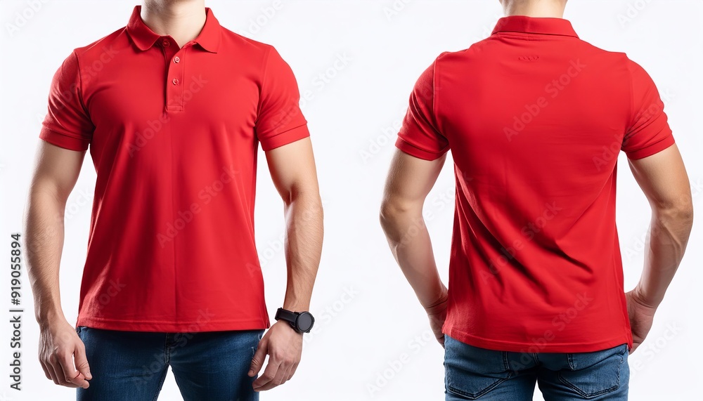Red Polo - Shirt Mockup for Product Design - T-shirt Template for Logo ...