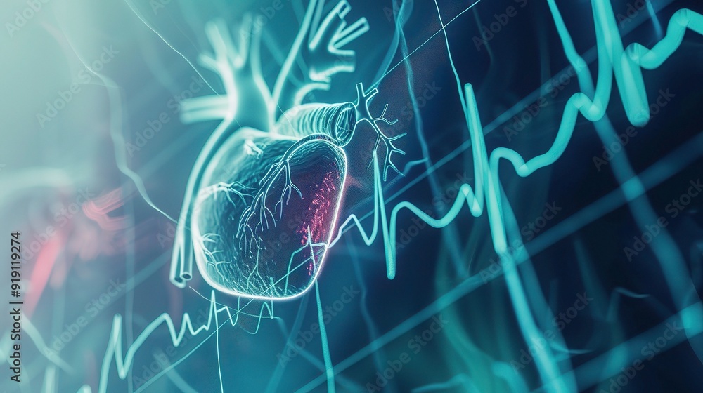 Medical Illustration of Arrhythmia: Complex Heart Rhythm Disorder ...
