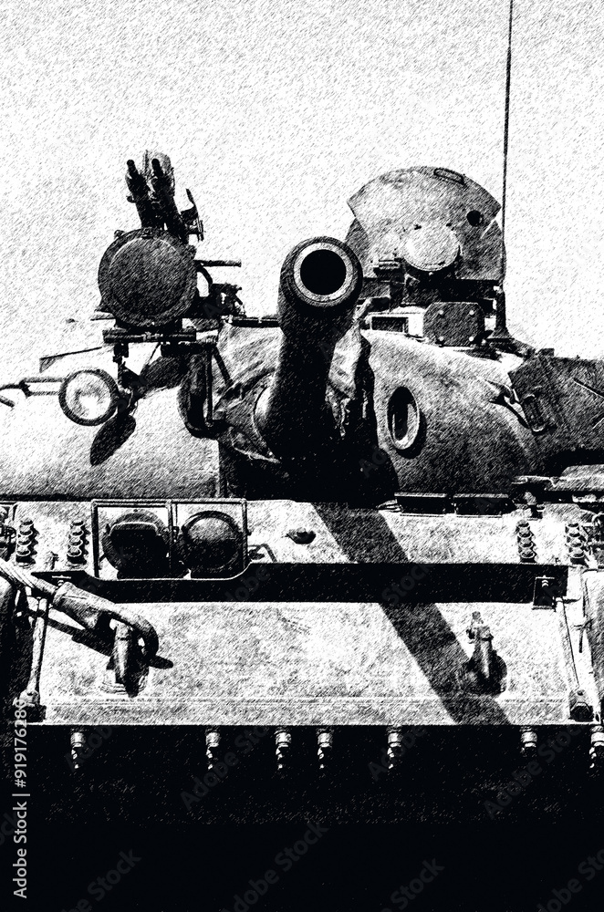 TANK BARREL - Armored military vehicle of Soviet (Russia) construction ...