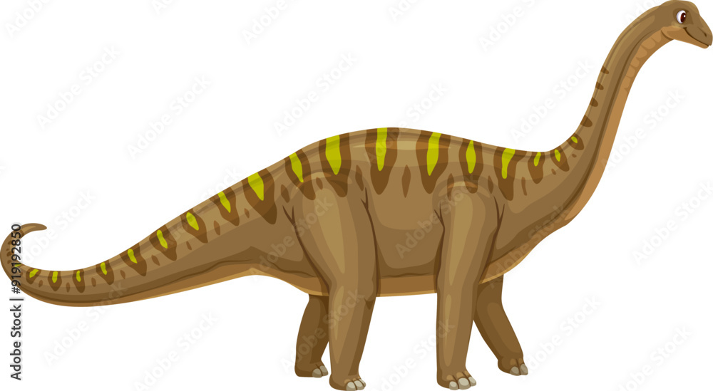 Cetiosaurus prehistoric dinosaur side view. Isolated cartoon vector ...