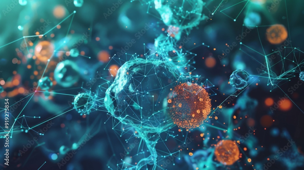 Abstract representation of immunotherapy with digital cells and ...