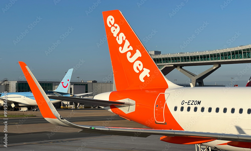 Easy Jet Airbus A320 Tail Logo and Winglet Stock Photo | Adobe Stock