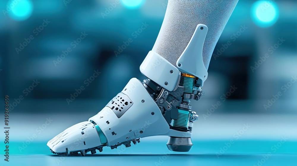 well designed aboveknee prosthetic with knee joint mimicking natural ...