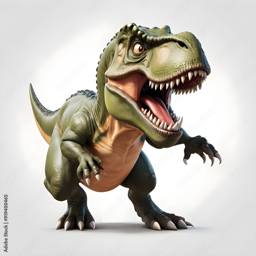 Cartoon roaring Tyrannosaurus rex. Illustration Stock Illustration ...