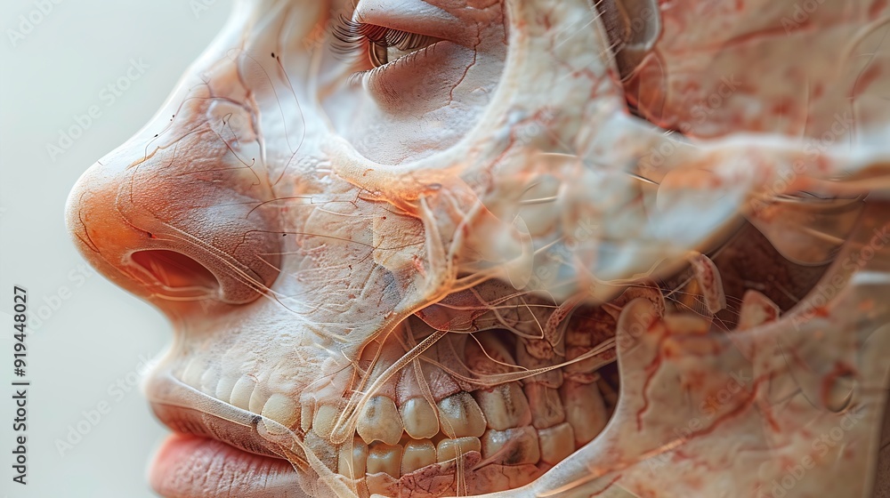 Gross anatomy of human nose including nasal bones cartilage and ...