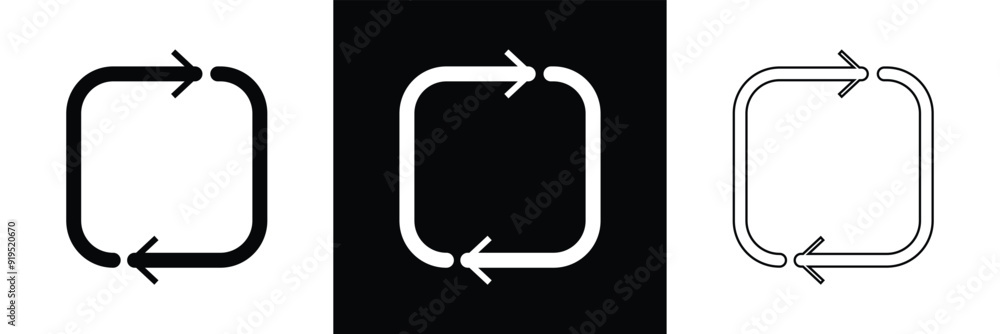 Arrows repeat line icon. repetition symbol. exchange or replace icon ...
