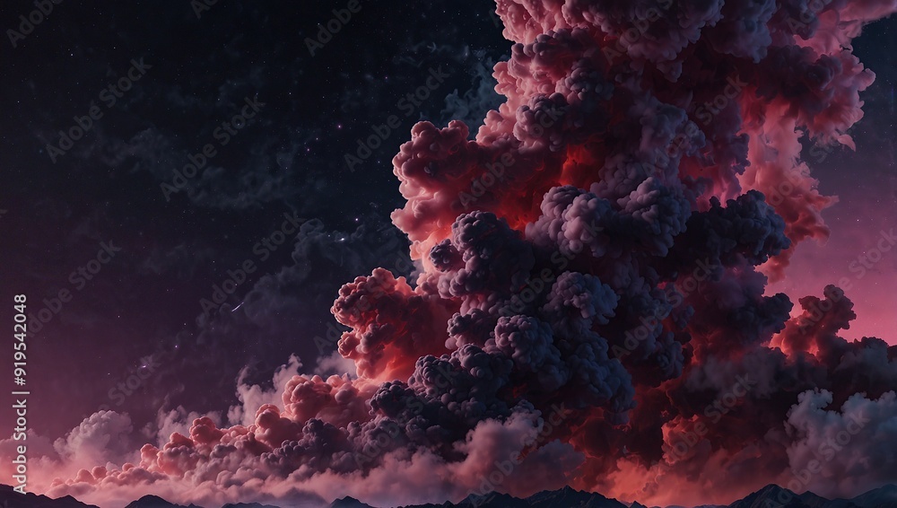 Pink neon light smoke. Space cloud game background. Metaverse wallpaper ...