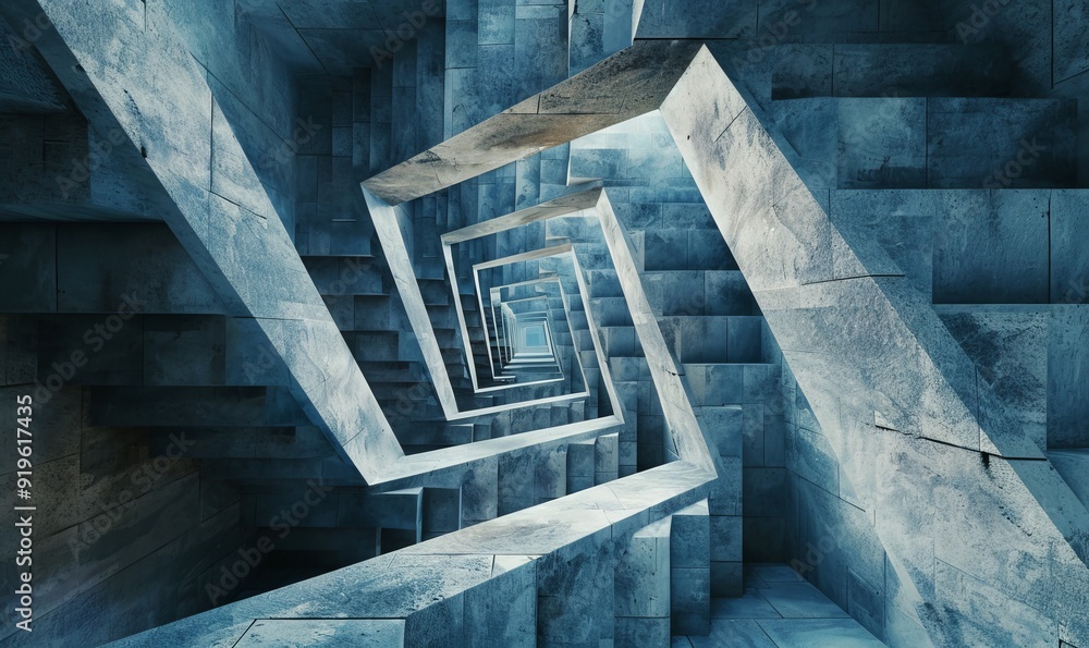 Optical illusion of a staircase that leads nowhere, challenging viewers ...