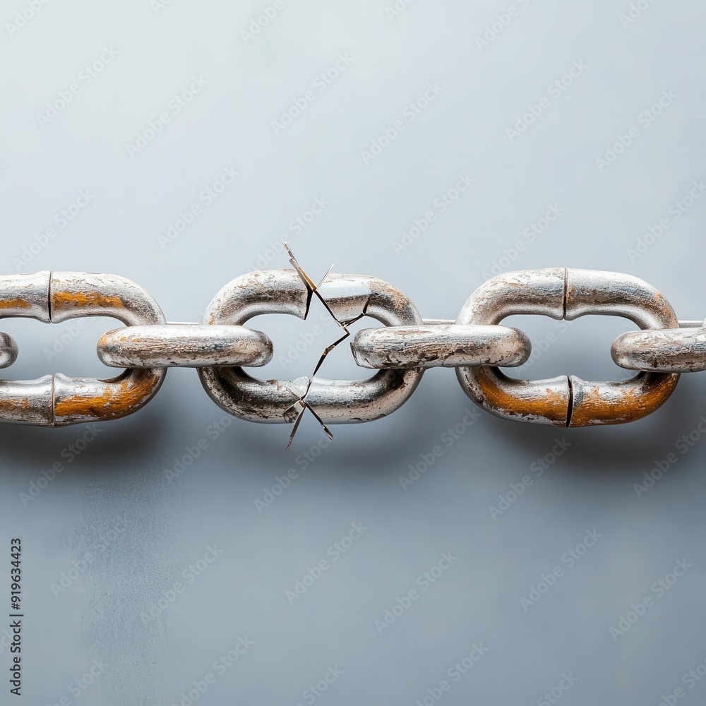 Visual metaphor of a broken chain being repaired, representing the ...