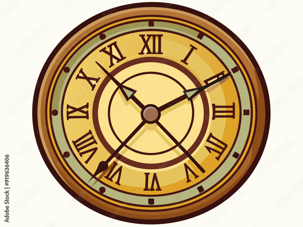 Vintage clock face. Antique classic round clocks with arabic and roman ...