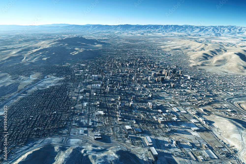 Technical aerial visual, 3D LiDAR GIS aerial map satellite scan model ...