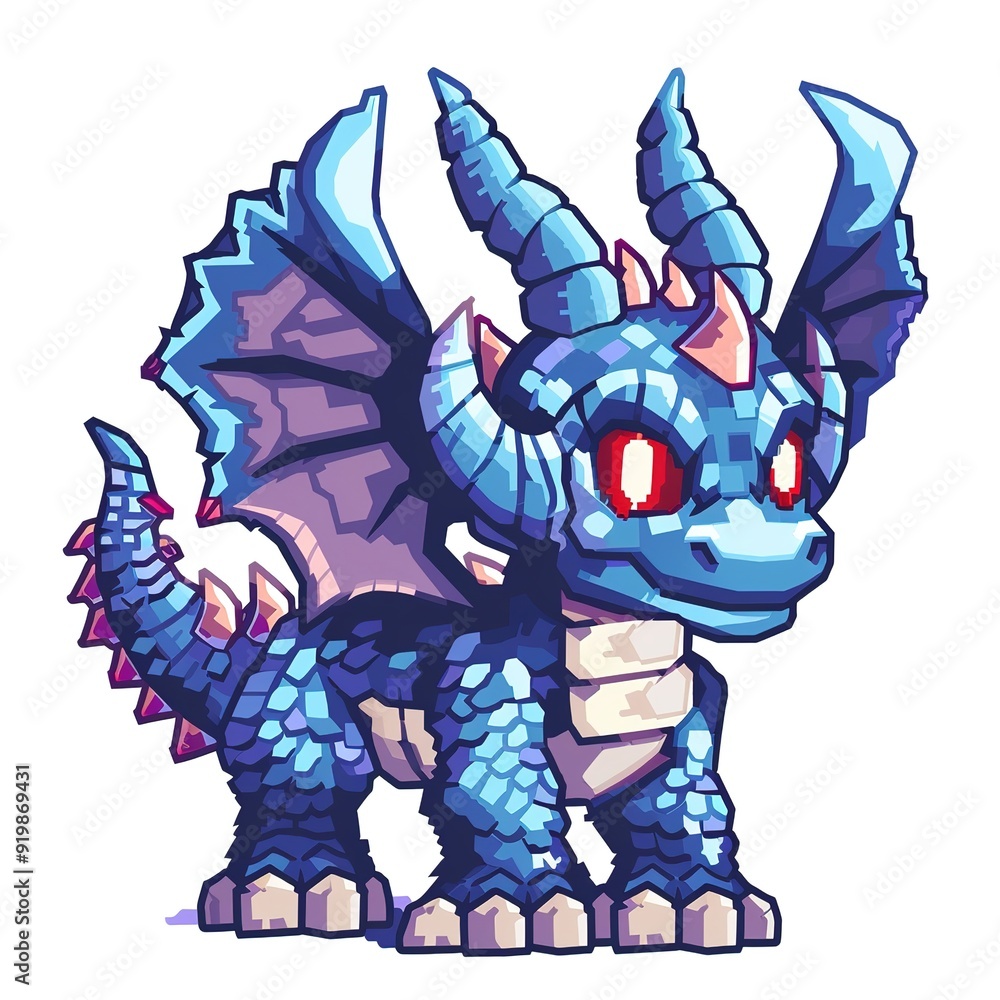 Baku 8-bit fantasy animal cartoon isolated whitebackground Stock ...