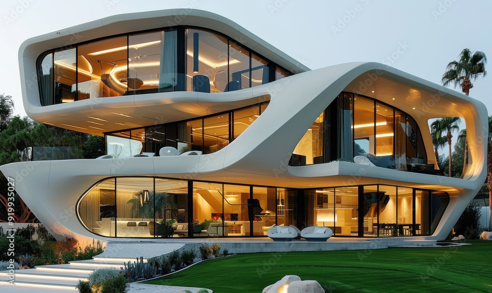 Ultra-modern mansion in the Las Vegas desert with sleek design and ...