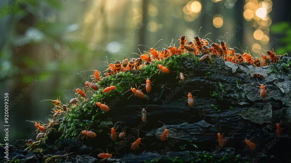 Forest insects contributing to the decomposition process, maintaining ...