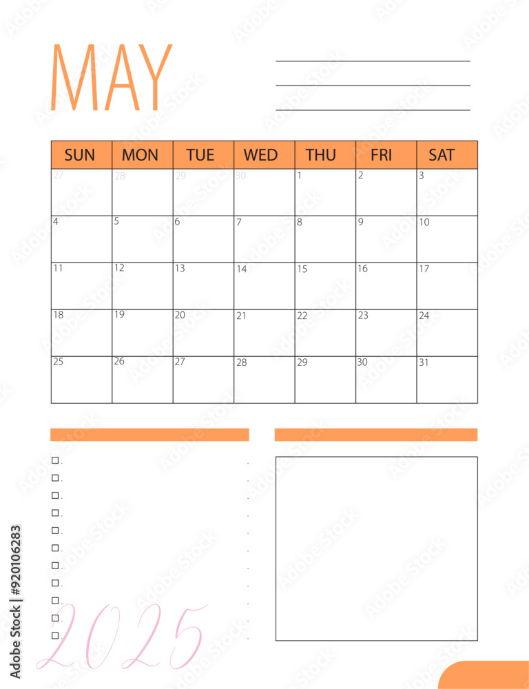 January 2025 Calendar. Vector Calendar. Week starts Monday. Calendar ...