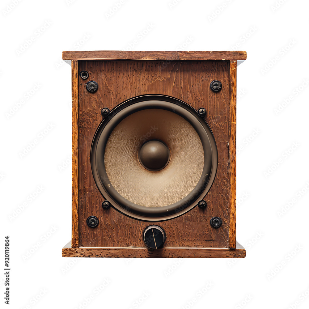 Vintage wooden speaker with a brown finish, showcasing classic design ...