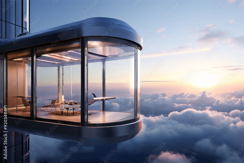 zenith sky lift cell a lift cell featuring an open roof with a p Stock ...