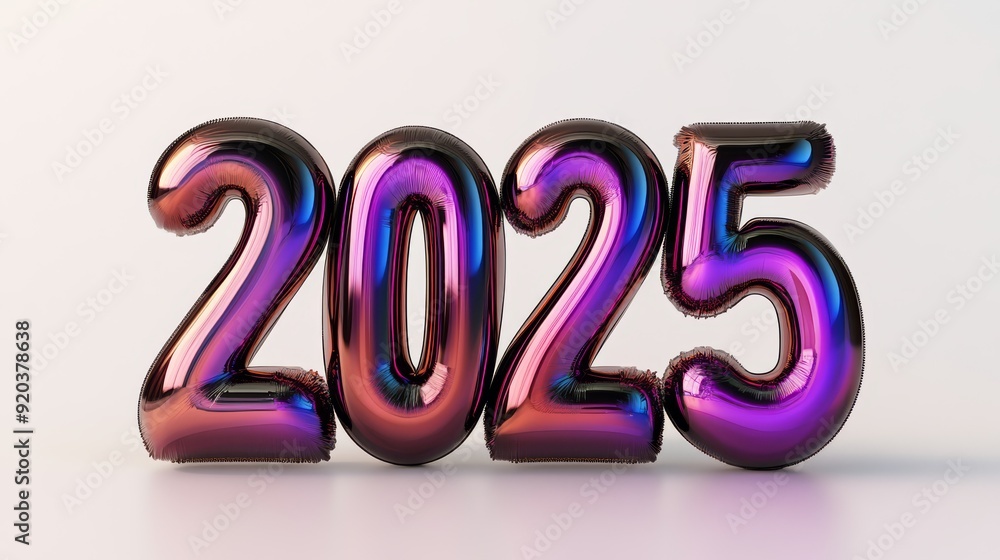 2025 in sleek and modern sansserif typography with a metallic gradient ...