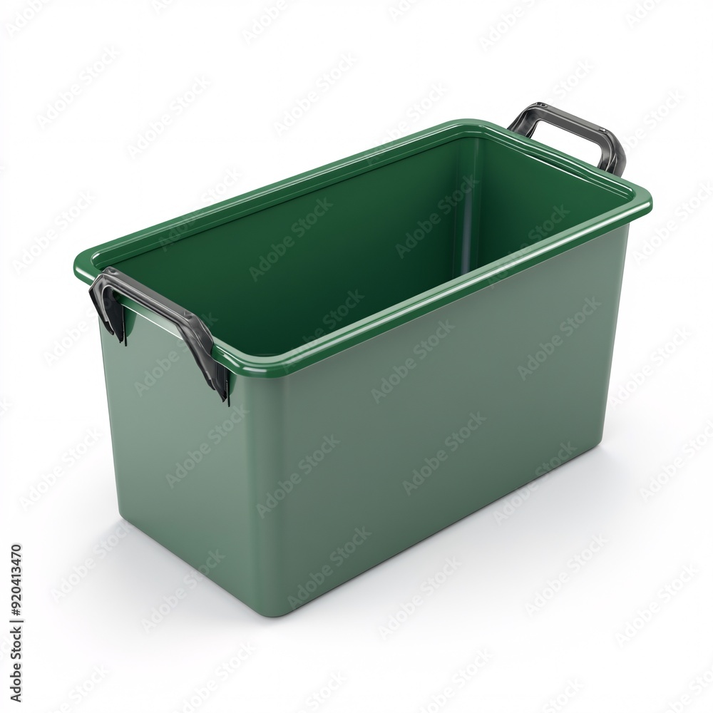 240805 207. Emerald green recycling container, white background, 3D ...