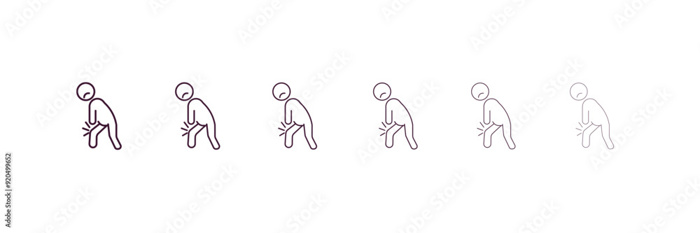 sore human outline icon. Linear vector from feelings concept. 6 ...