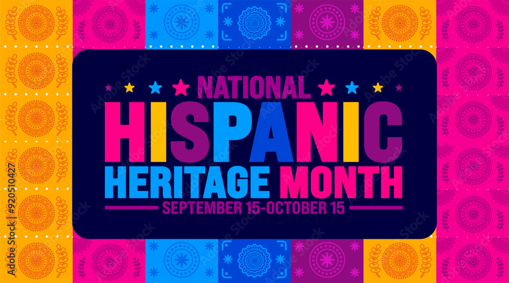 National Hispanic Heritage Month festival geometric shape pattern Papel ...