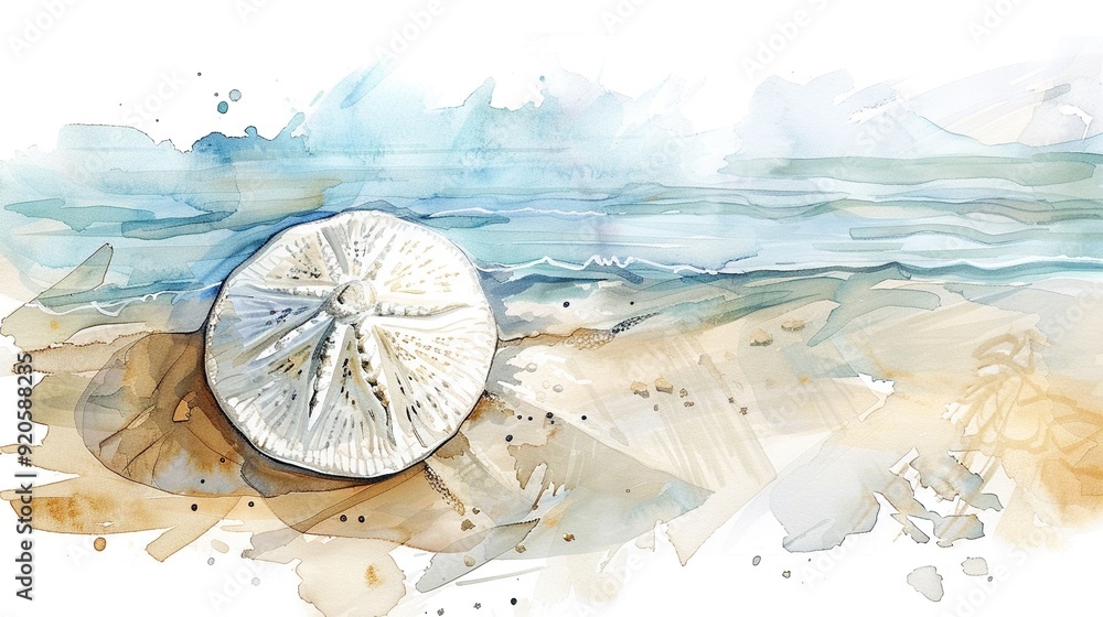 Sand dollar clipart washed up on the beach,Clipart, watercolor ...
