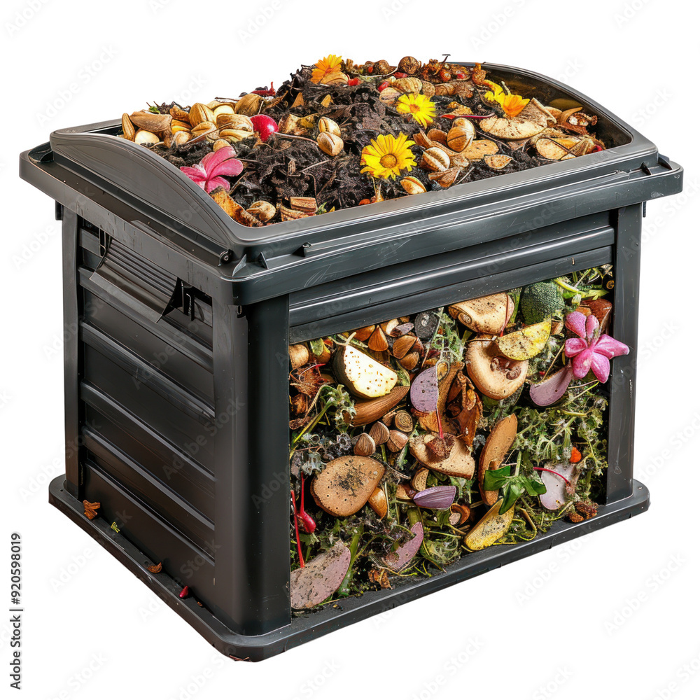 Compost bin isolated white background, without shadow, single object ...