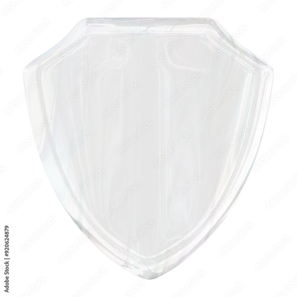 Shield icon png sticker, 3D crystal glass, transparent background Stock ...