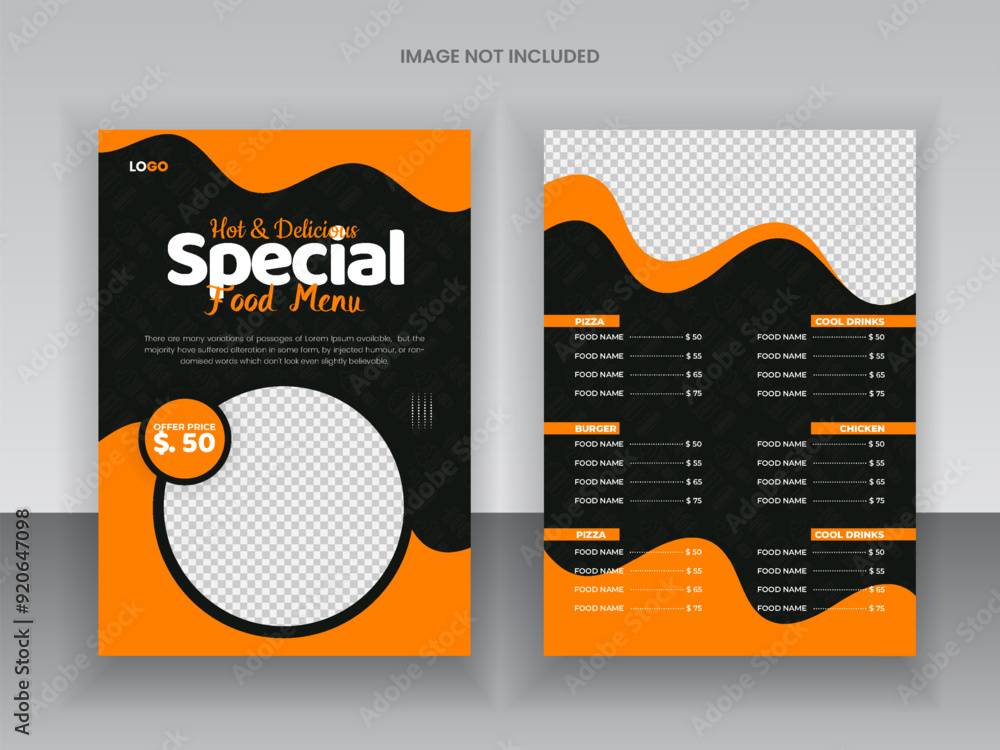 Restaurant Food Menu Design appetizer Template healthy food flyer and ...